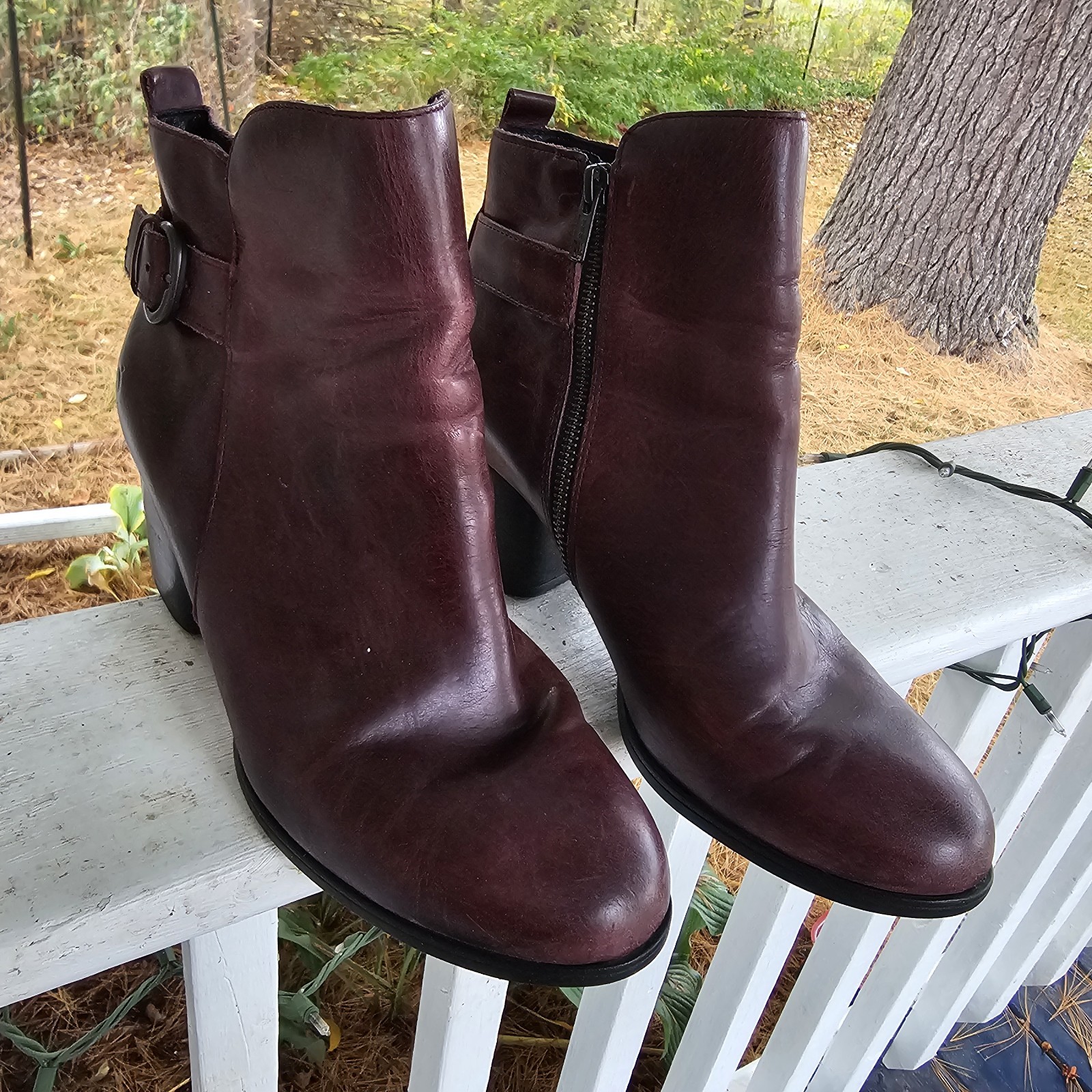 BOC Born Concept Brown Leather Boots Booties 10M Buck… - Gem