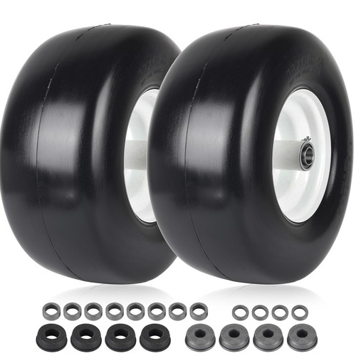 AR-PRO 2-Pack 13x6.50-6 Flat Free Lawn Mower Tires with Rim and ...