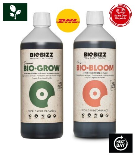 BioBizz Grow & Bloom 2 Pack 1L Organic Plant Nutrient General Purpose ...