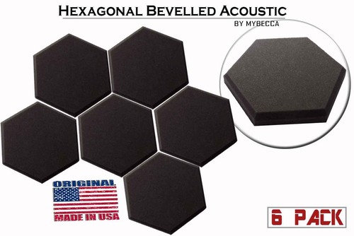 6 Pack Hexagon (Hexagonal) Acoustic Foam Studio Soundproofing Foam ...