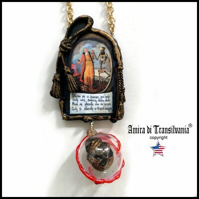 Santa Muerte Talisman Amulet Pendant Necklace Pagan Macabre Dance Death ...