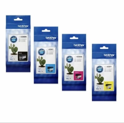 4 Pack Genuine Brother LC-436 LC436 Ink Cartridges for J6555DW J5855DW ...