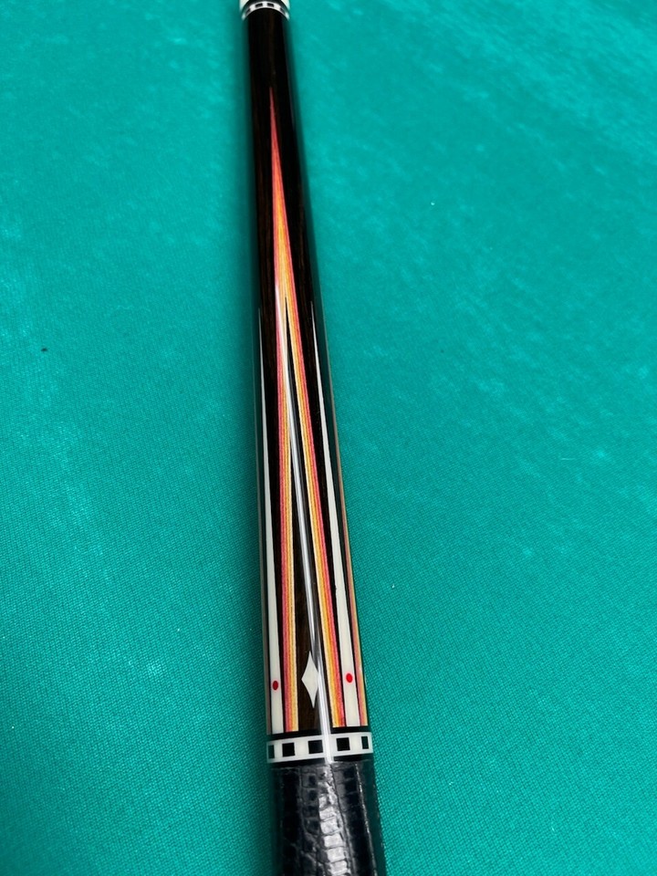 Beautiful Custom 8-pt Ebony cue by JD custom cues 3 shafts 8" extension ...
