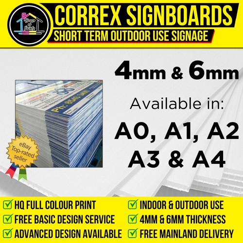Correx Sign Board 4mm 6mm Custom Print Advertising Weatherproof A0 A1 ...