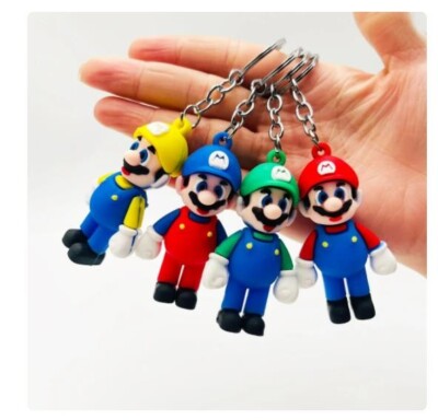 lot anime Super Mario PVC mix Keychain Key Chain boy Keyring party gift ...