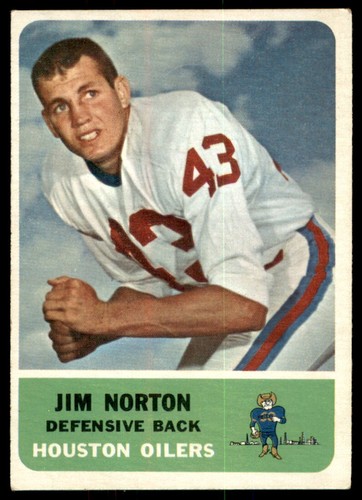 1962 Fleer Football Jim Norton Houston Oilers #52 | eBay