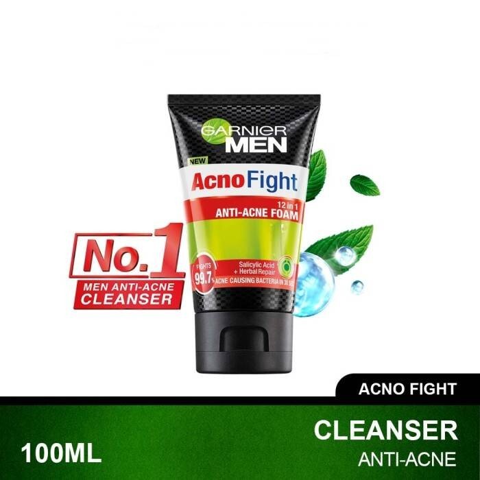 3x Garnier Men Acnofight 12in1 Anti-Acne Scrub In Foam face wash for ...