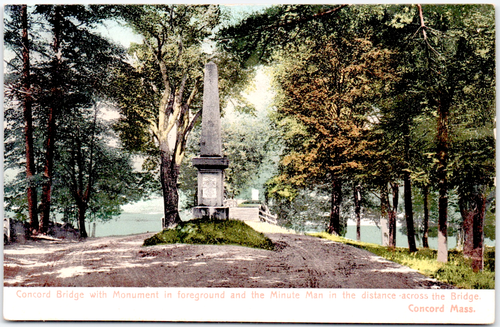 Concord Massachusetts Bridge Minute Man Monument Statue MA UDVB Vintage ...