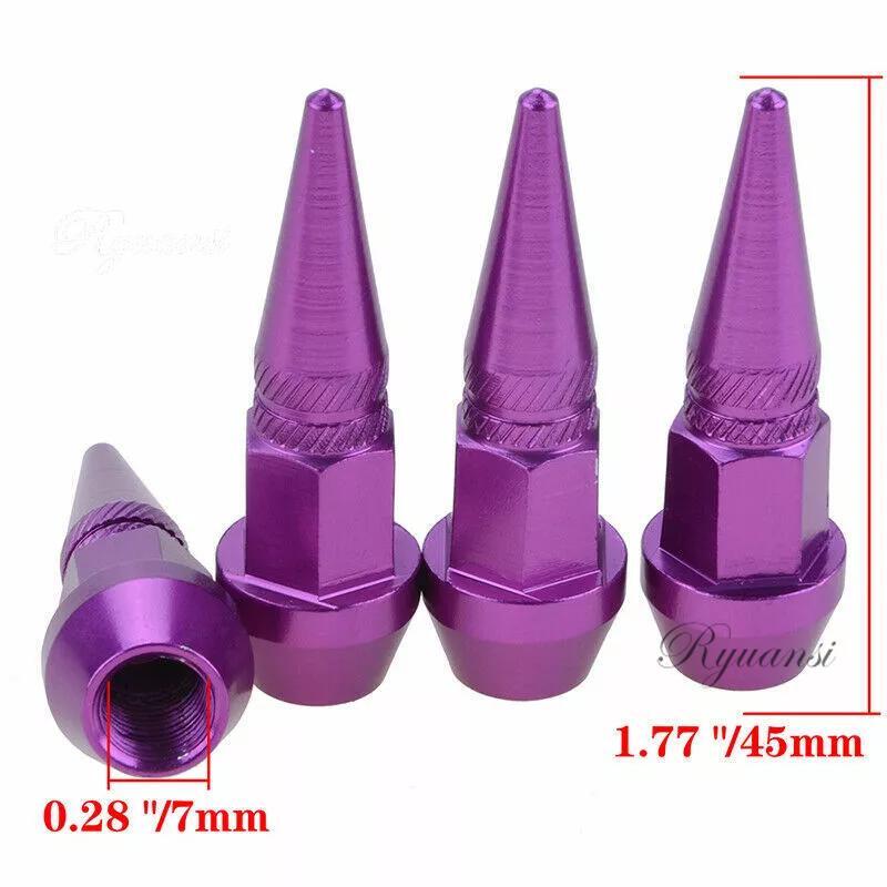 4pcs Red Aluminum Bullet Spike Wheel Tire Valve Stem Cap Car Truck Air ...