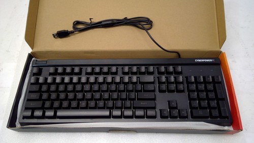 CyberPower PC Play Ready LED Wired Gaming Keyboard 02 RGB NOHI KB-161 ...