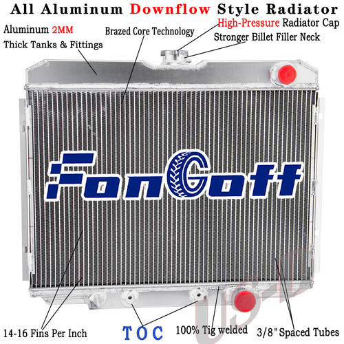 3Row Aluminum Radiator for 1967-70 Ford Mustang Fairlane Ranchero ...