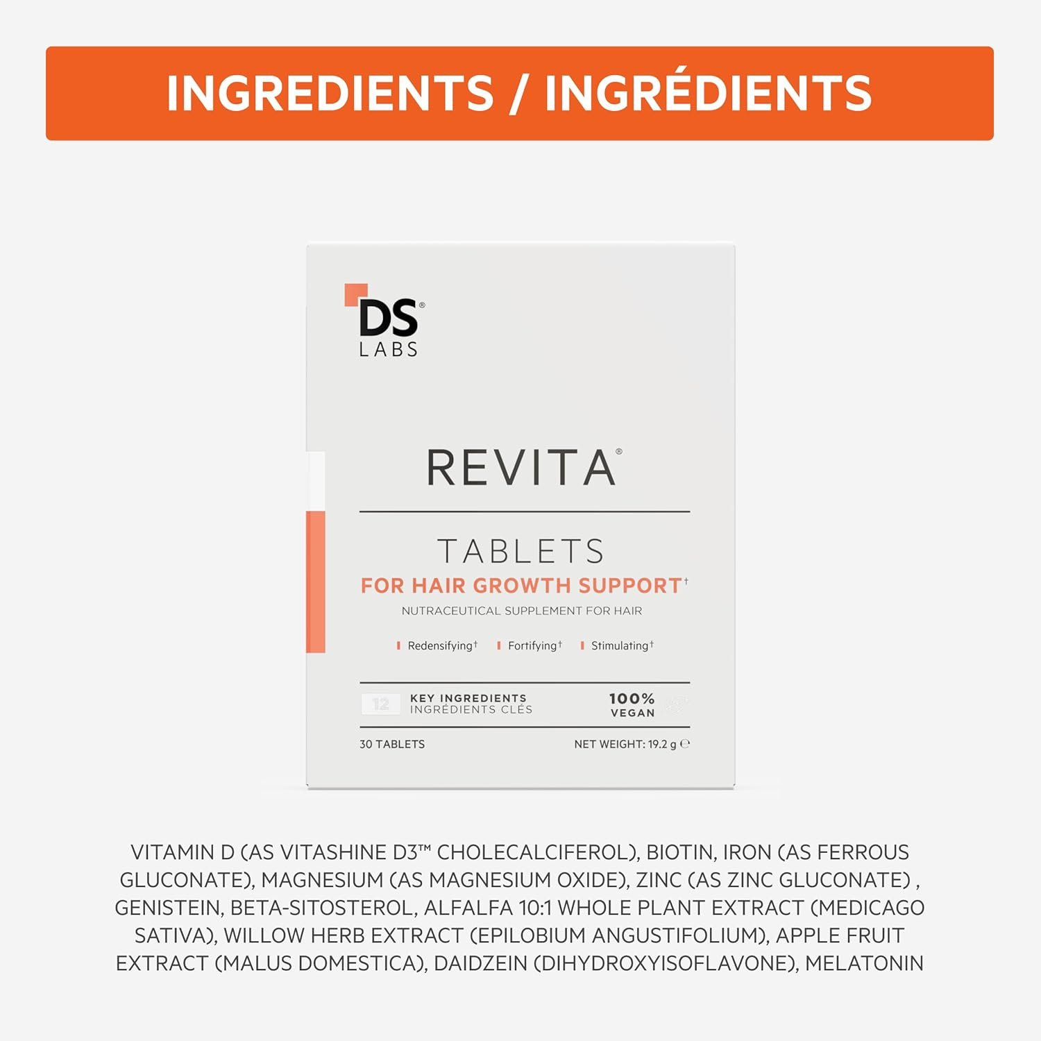 DS Labs Revita Hair Density Support Tablets - Daily Hair Wellness ...