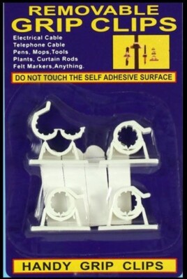 Small Removable Grip Clips 8mm-Card of 4 Rental Property Safe Removable ...