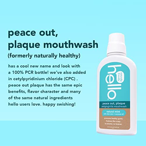 Hello Peace Out Plaque, Antigingivitis Alcohol Free Mouthwash, Natural ...