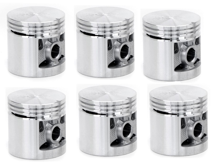 SILVOLITE Flat Top Pistons Set/6+Rings Kit for 1941-1962 Chevy 235 060 ...