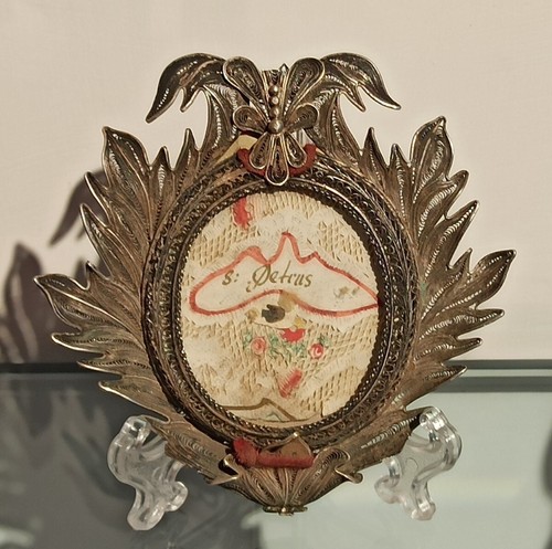 Antique Unique Silver Relic Reliquary Cavinet Saint Petrus Late 18th ...