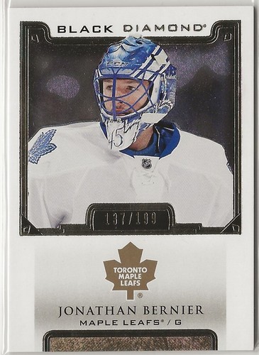 2015 2015-16 Black Diamond #BDBJB Jonathan Bernier 137/199 Toronto ...