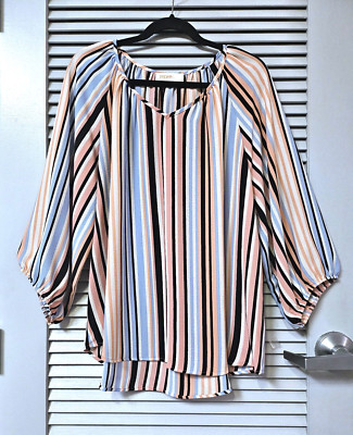 3/4 multi-color stripe top 2XL | eBay