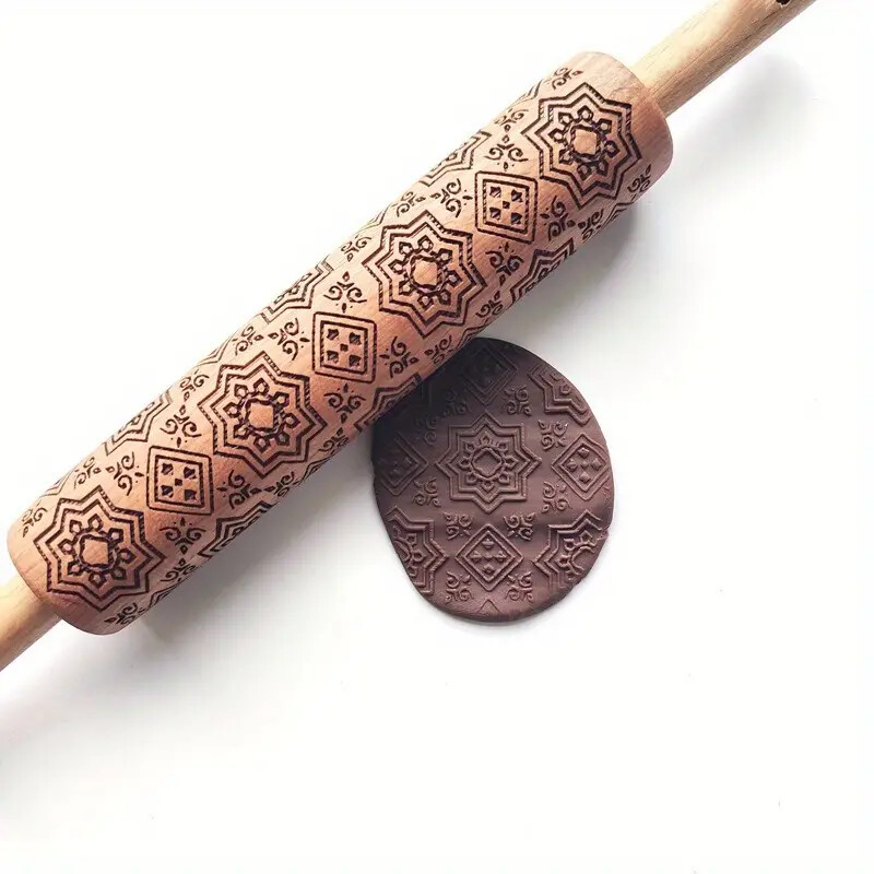 DECORATIVE ROLLING PIN KITCHEN FANCY COOKIES AND CAKES DECORATIVE ...