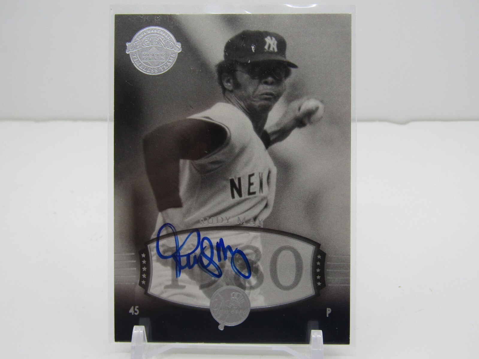 RUDY MAY 2004 UPPER DECK TIMELESS TEAMS LEGENDS AUTOGRAPH AUTO! YANKEES ...