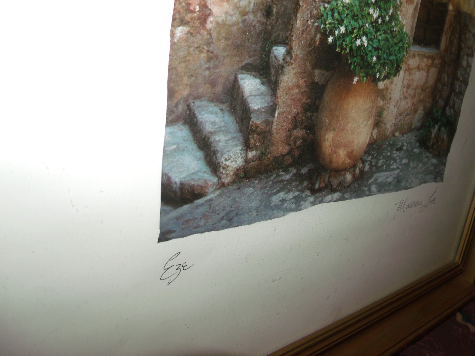 Original Art Print "Eze" by Maureen Love Villa Doorsteps framed ...