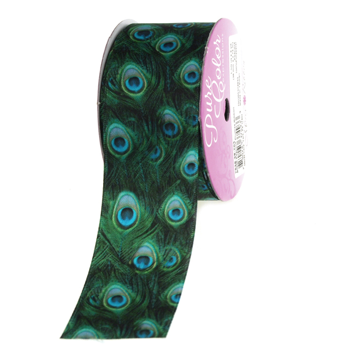 Peacock Print Polyester Ribbon, 1-1/2-inch, 3-yard | eBay