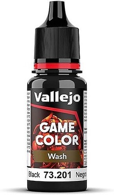 Vallejo BLACK GAME WASH 17ml - Hobby and Model Acrylic Paint - #73201 ...