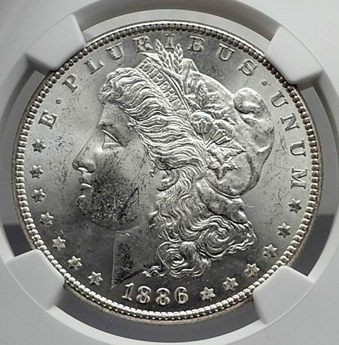 1886 UNITED STATES of America SILVER Morgan US Dollar Coin EAGLE NGC MS ...