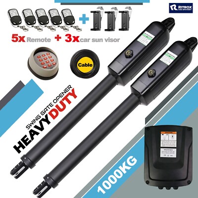 RITROX RX1102 Heavy Duty Double Swing Gate Opener/Motor 1000kg 5x ...