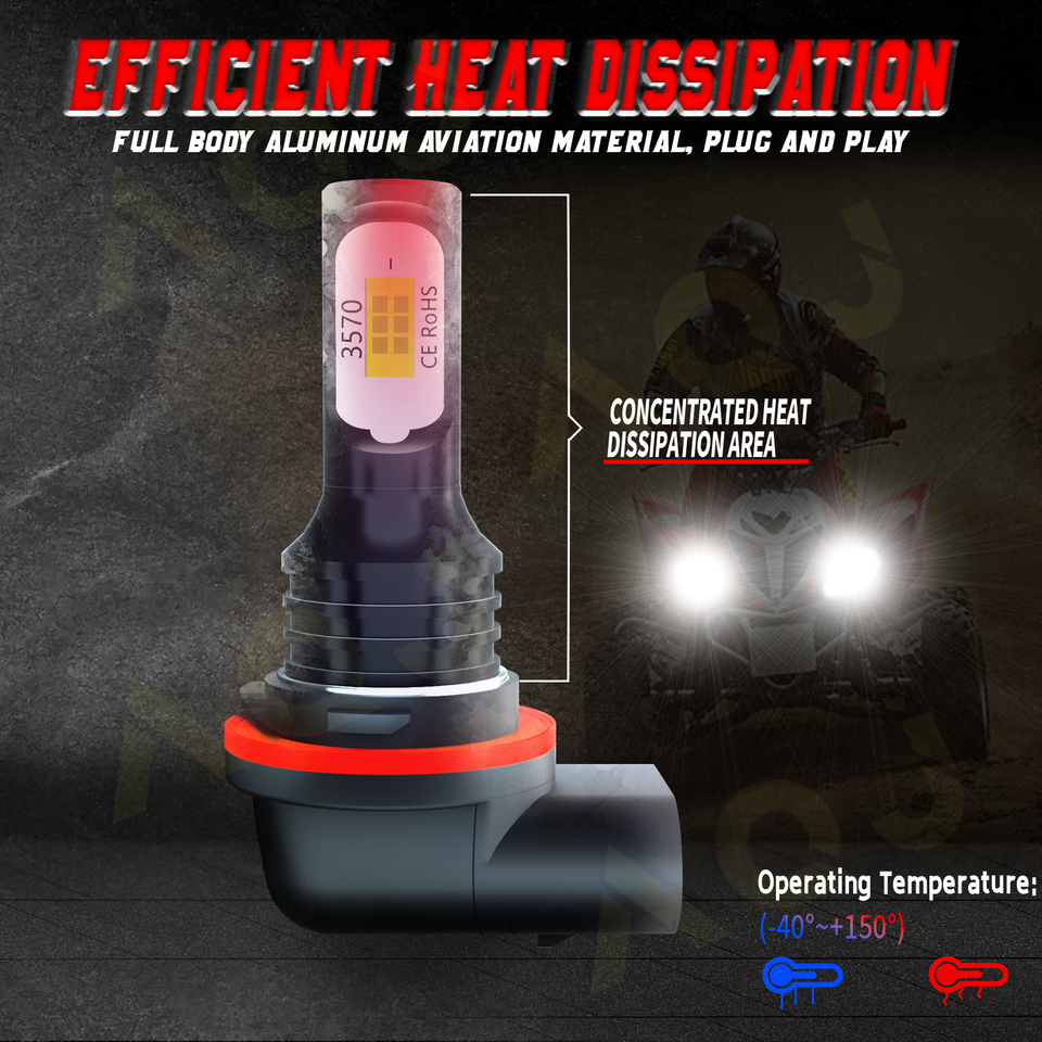 For Polaris New ATV/UTV, Three (3) Prong 30/30 Watt Headlamp Light Bulb ...