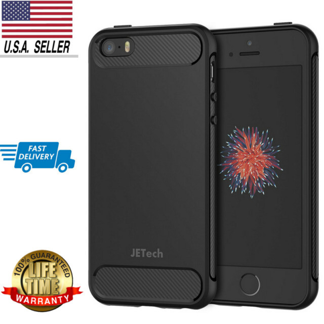 JETech Case for iPhone SE 5s 5 Shock-absorption Carbon Fiber Cover ...