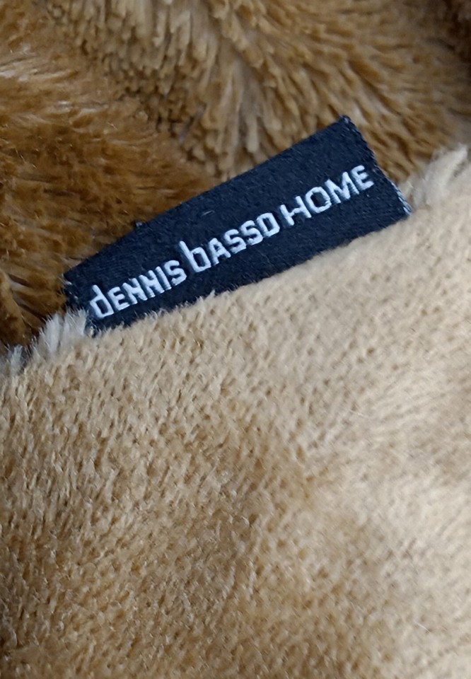 Dennis Basso Home Luxury Faux Fur Throw Blanket graphic Print Beige Tan ...