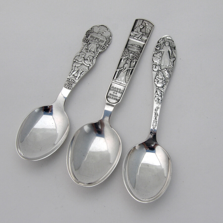 Norwegian Folktales Souvenir Spoons Set 830 Standard Silver Mono | eBay