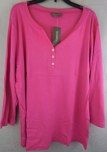 Style & Co Women’s Ess Tee Table Size Large Pink Tease NWTags Free ...