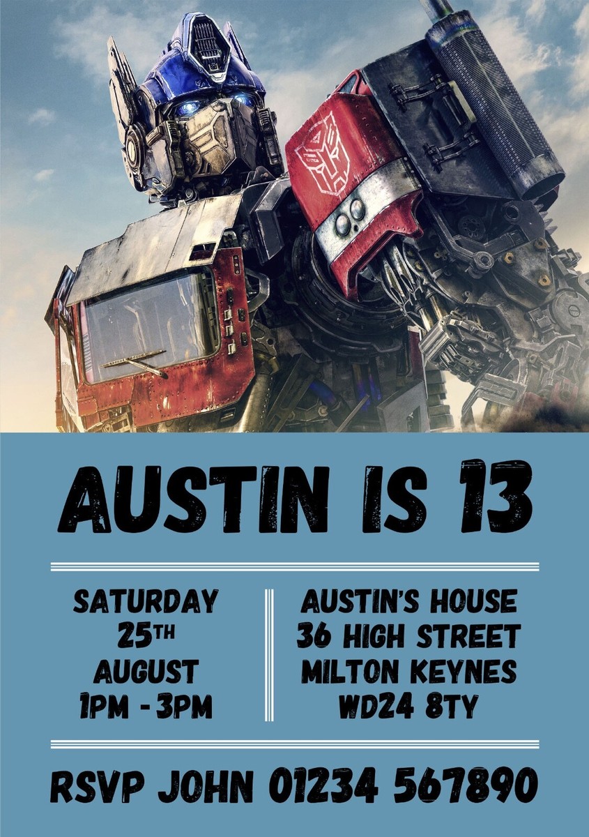 Transformer Birthday Invitation Wording Bumble Bee Invitations