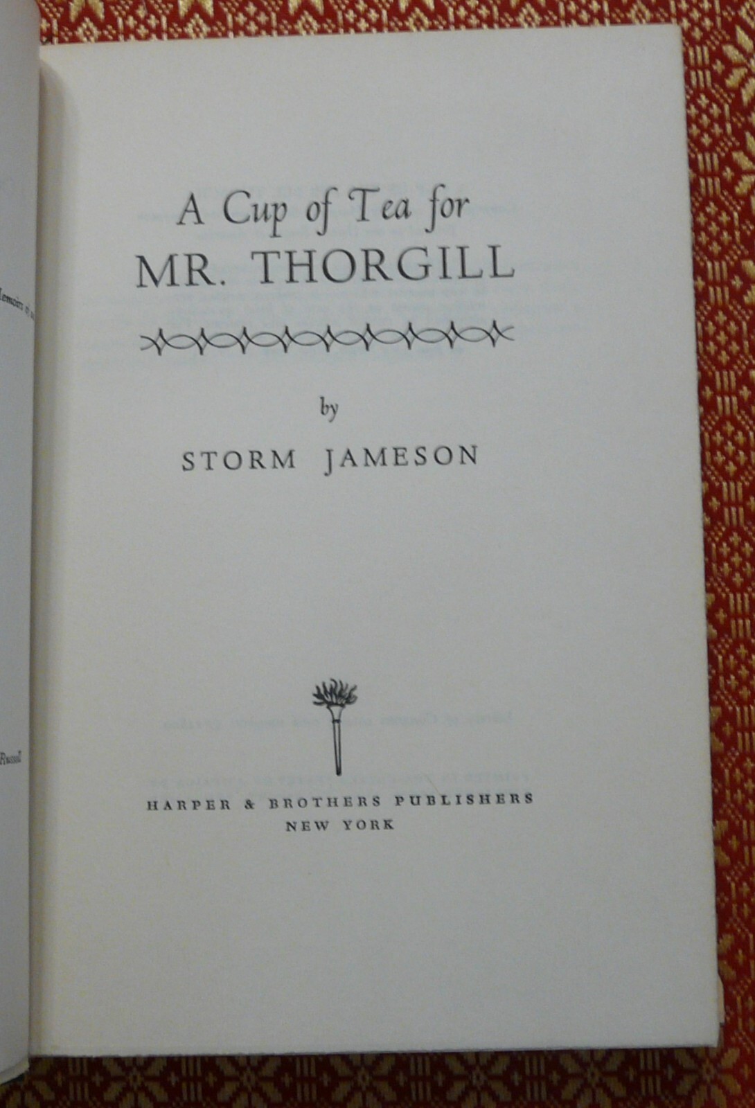 A Cup of Tea for Mr Thorgill Harper & Bros HC 1957 Novel Fiction | eBay