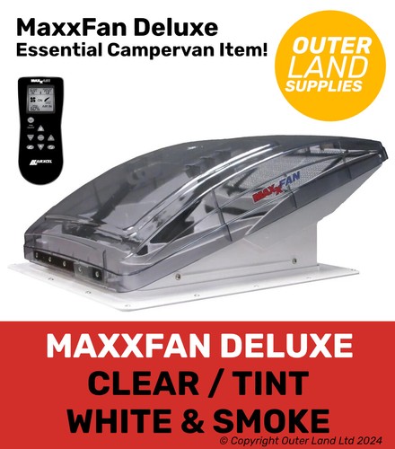 MaxxAir MaxxFan Deluxe Roof Vent Fan With Remote Control Tint Campervan ...