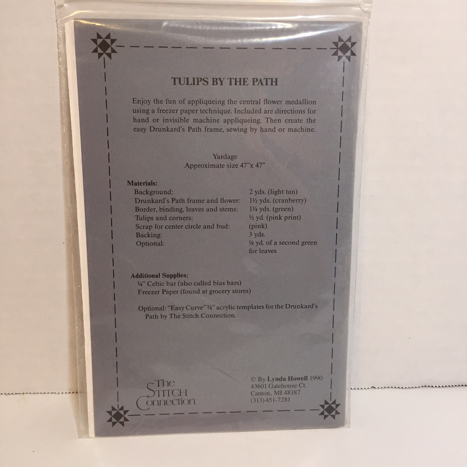 Tulips by the Path Quilt Pattern 47" x 47" The Stitch Connection | eBay