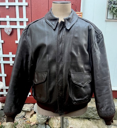 USAF A2 Branded Garments Orchard M/C Leather JACKET FLYERS Insulate Sz ...