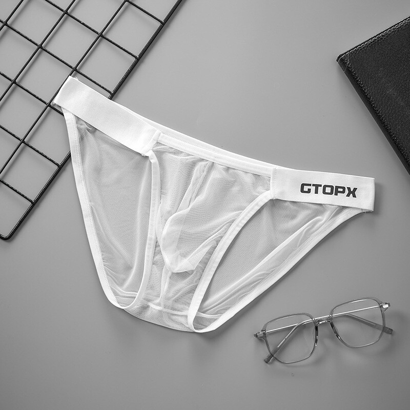 Sexy Men's Low-rise Mesh Pouch Tanga Brief Hipsters High Cut Underwear ...