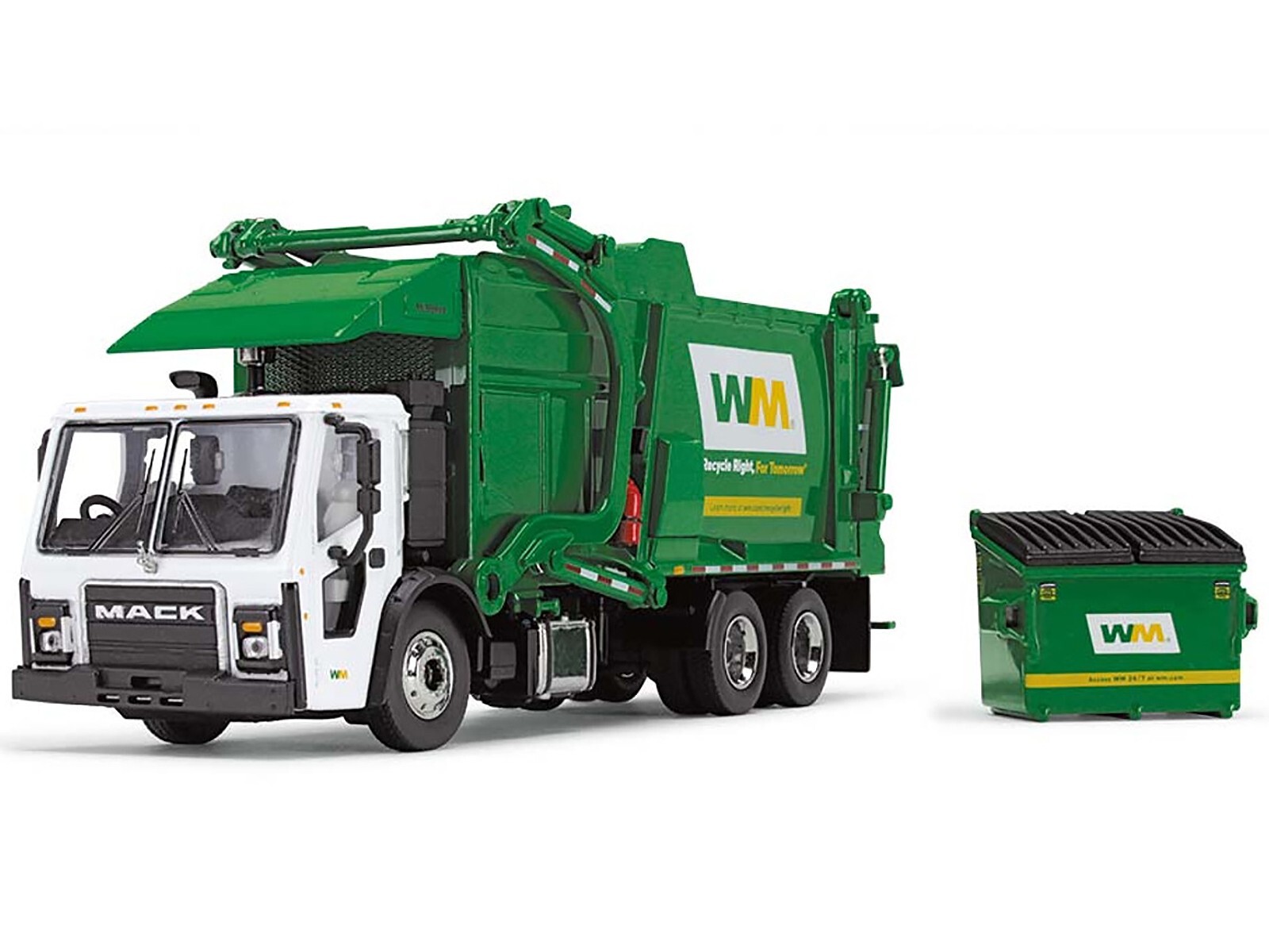 MACK LR GARBAGE TRUCK W/FRONT LOADER WASTE MANAGEMENT 1/64 FIRST GEAR ...