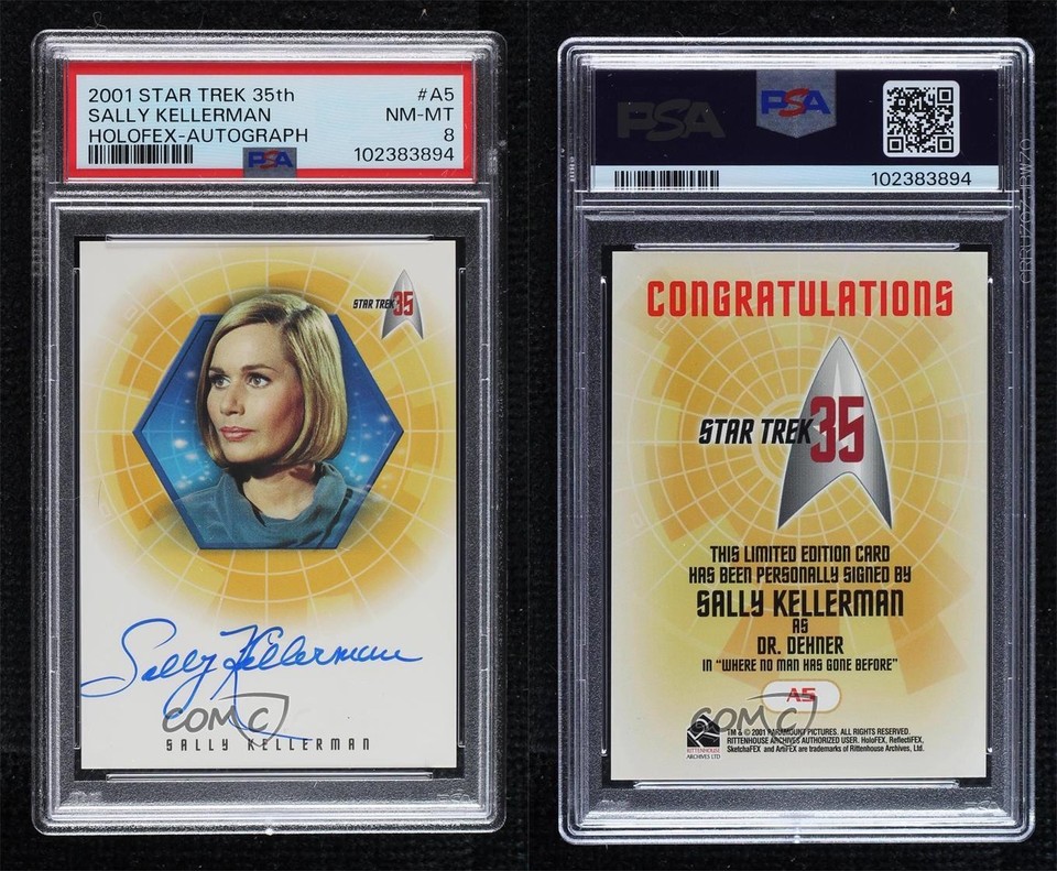2001 Star Trek: 35 Dr Elizabeth Dehner Sally Kellerman as #A5 PSA 8 ...