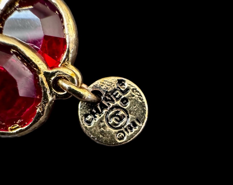 Vintage Chanel 1981 Chicklet Necklace In Red | eBay