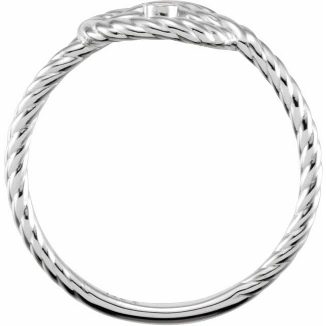 Diamond Rope Knot Ring In 14K White Gold (.025 ct. tw.) | eBay