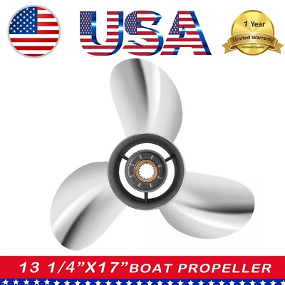 13 1/4x17 Stainless Steel Propeller For Yamaha Outboard T50-F115-130HP ...