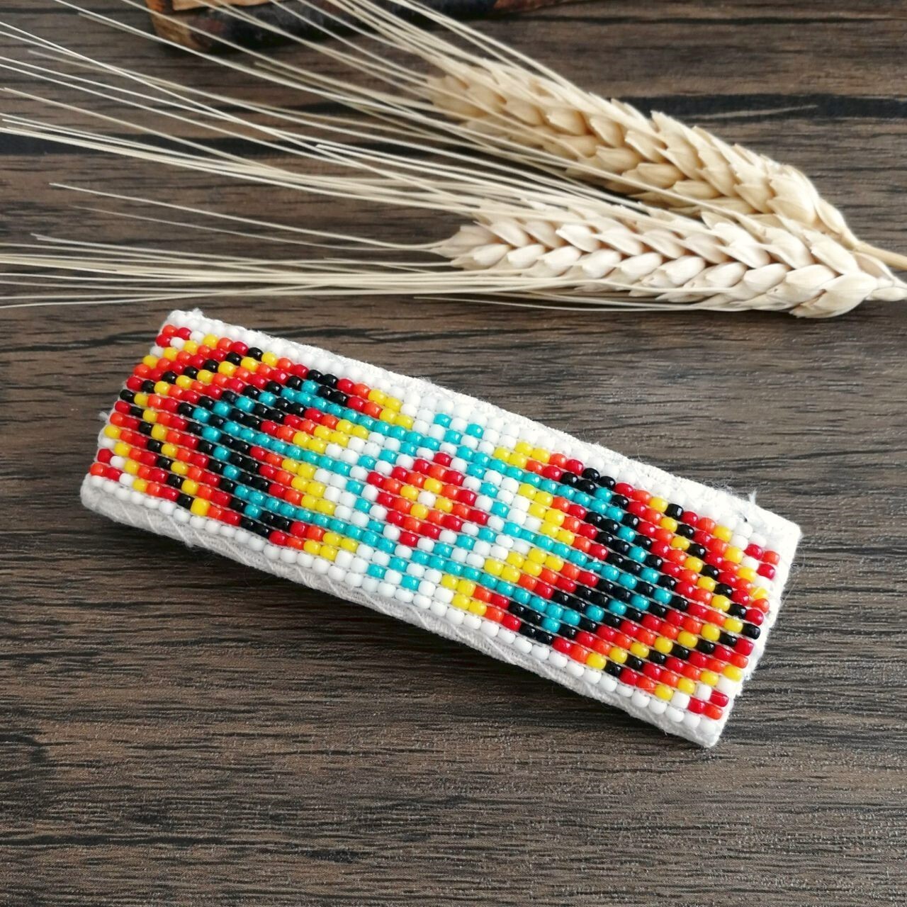 Native American Navajo Beaded Hair Clip Barrette Geometric Arrows ...