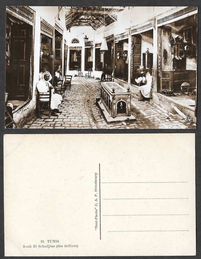 Old Tunisia Real Photo Postcard - Tunis - Market, Souk el Sekadjine | eBay
