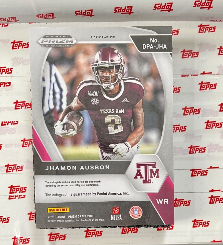 2021 Jhamon Ausbon Panini Prizm Draft Picks red Cracked Ice RC Auto | eBay