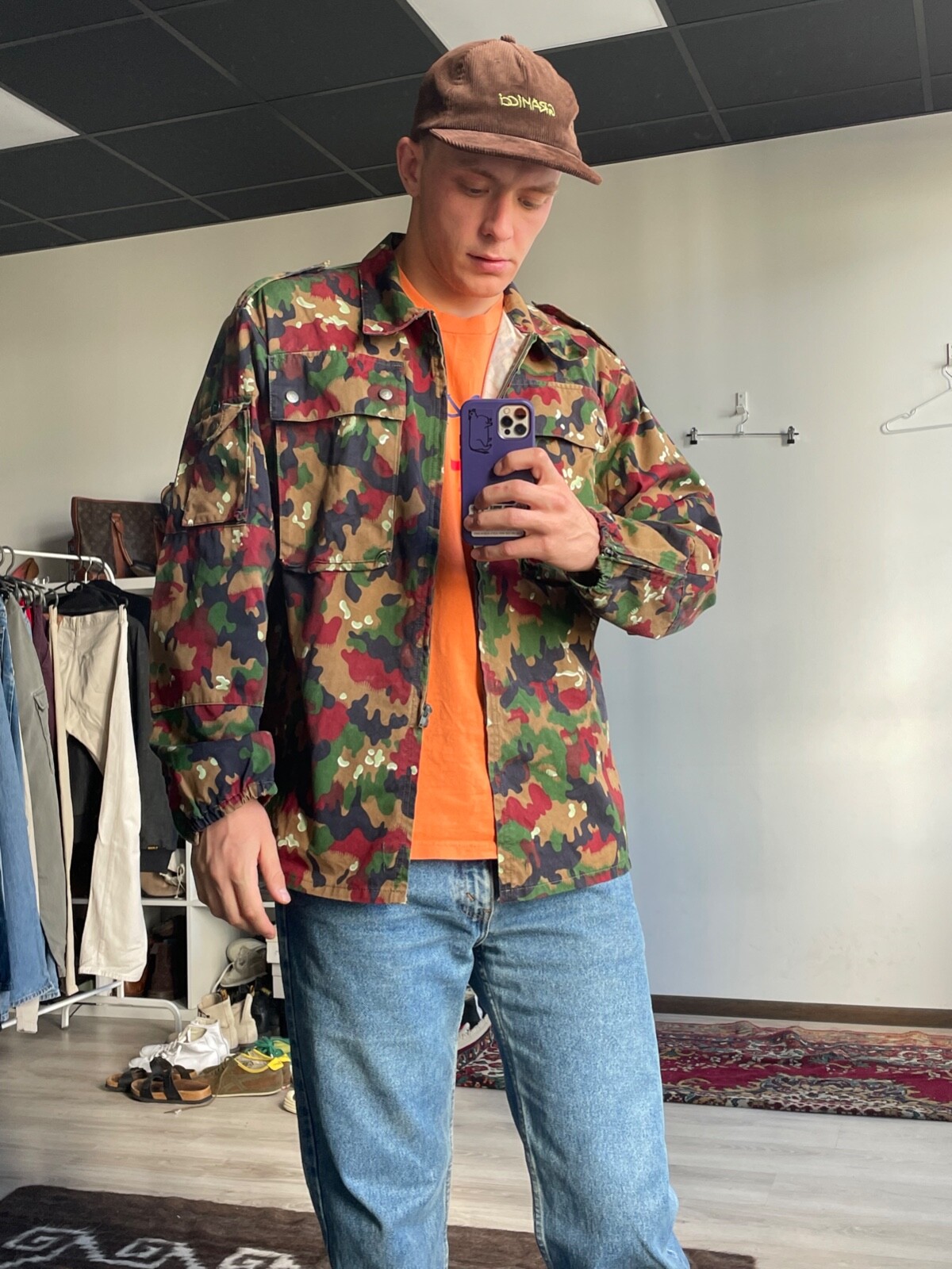Swiss Military Vintage 90s Camo Men's Army Camo Full … - Gem