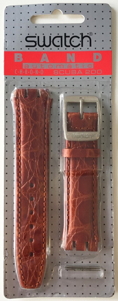 SWATCH IRONY BAND LEATHER STRAP - CHRONO SCUBA 200 SISTEM51 - 19MM ...
